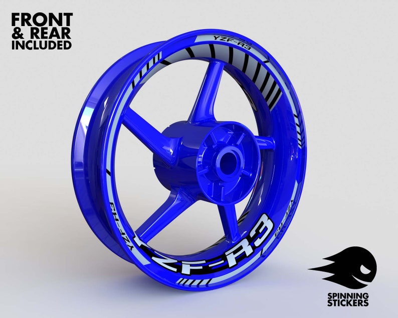 Wheel Stickers for Yamaha R3 YZF-R3 Rim Tape Stripes Decals Graphics ...
