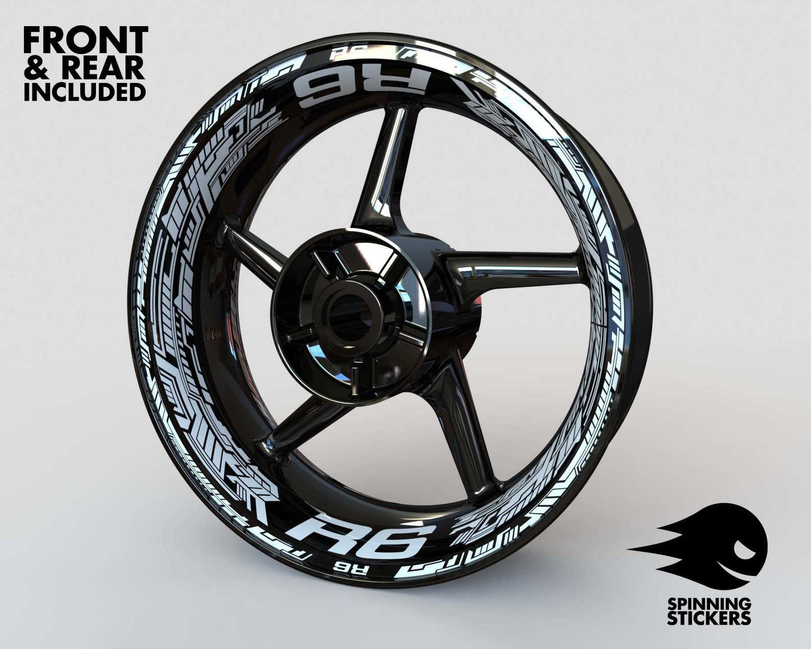 Wheel Stickers for Yamaha R6 YZF-R6 Rim Tape Motorcycle Decals Graphics ...