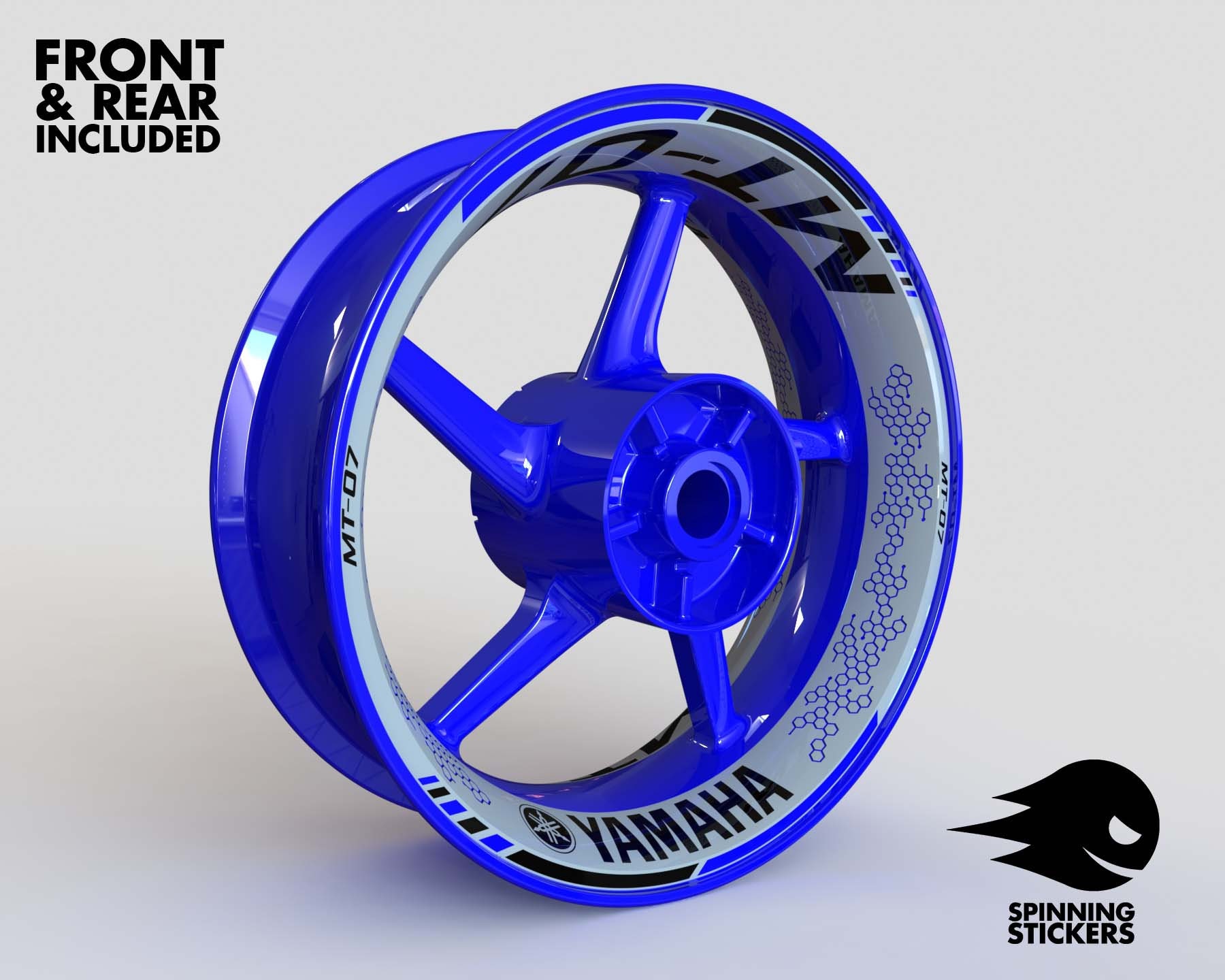 Prints Digital Prints Wheel Stickers for Yamaha MT-07 MT07 Rim Tape ...