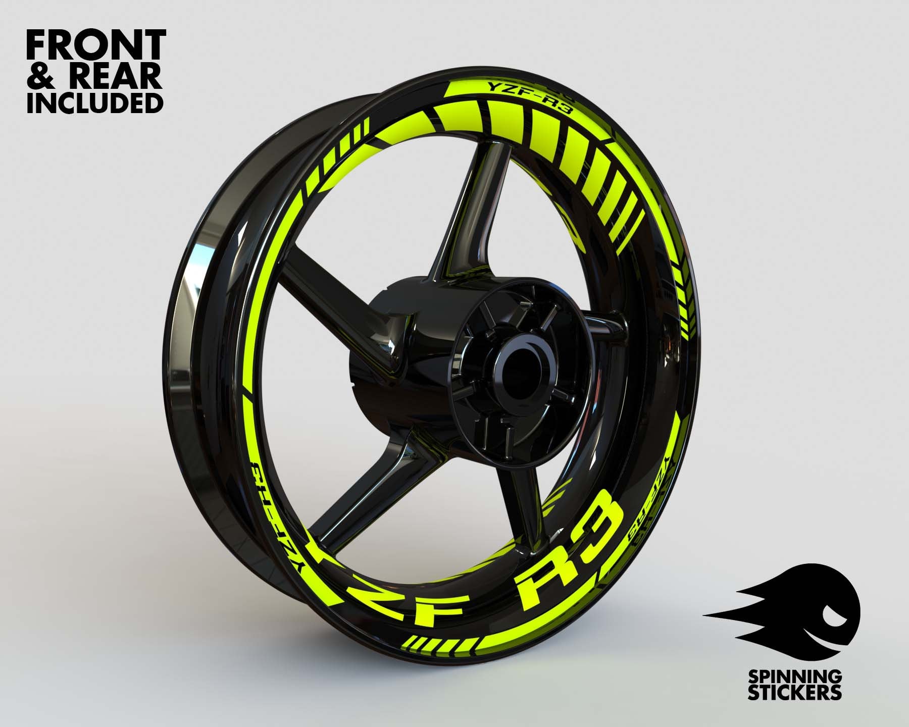 Wheel Stickers for Yamaha R3 YZF-R3 Rim Tape Stripes Decals Graphics ...
