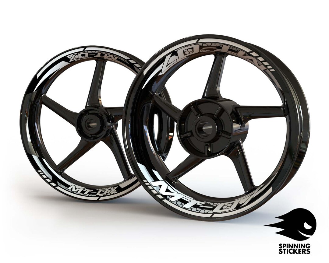 Wheel Stickers Yamaha MT07 MT 07 Hexagon Stickers Decals Tape Stripes ...