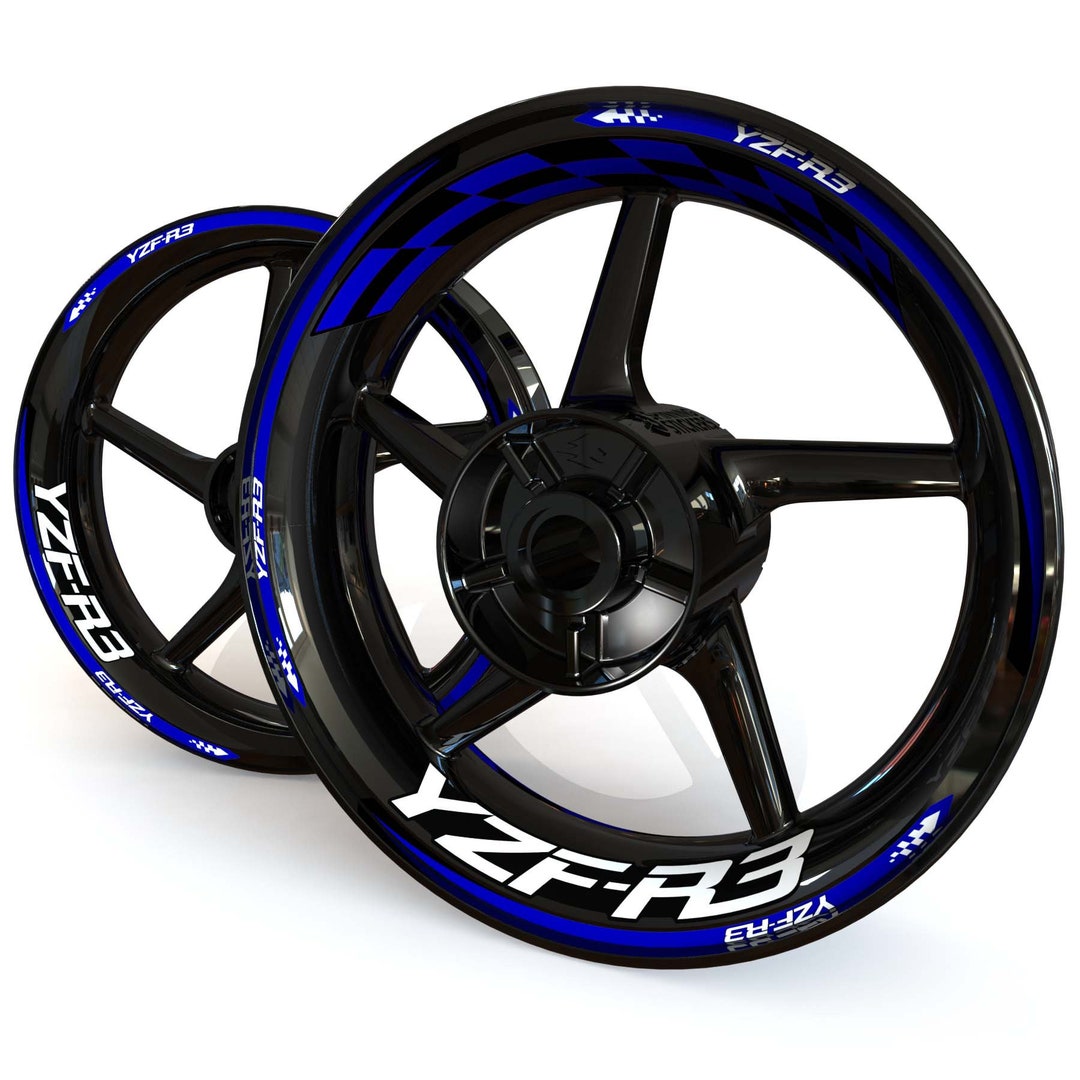 Wheel Stickers for Yamaha YZF-R3 "checker" Rim Stickers Decals Tape ...