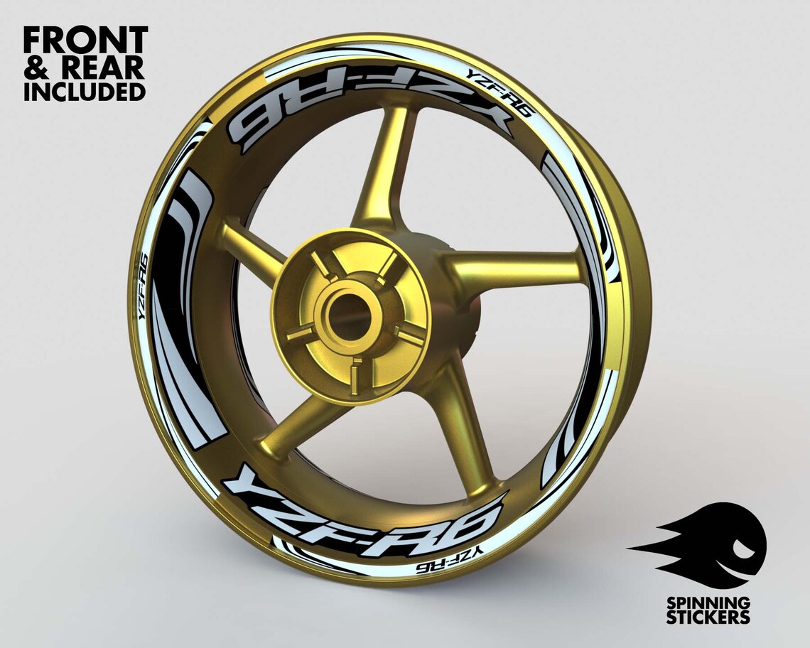 Wheel Stickers for Yamaha R6 YZF-R6 Rim Tape Motorcycle Decals Graphics ...