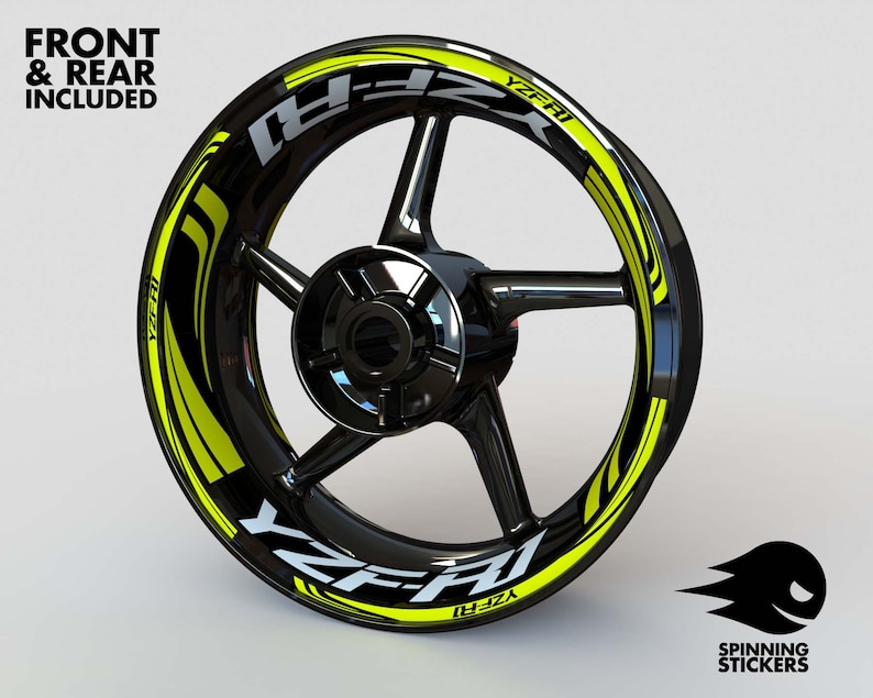 Wheel Stickers for Yamaha R1 YZF-R1 Rim Tape Motorcycle Decals Graphics ...
