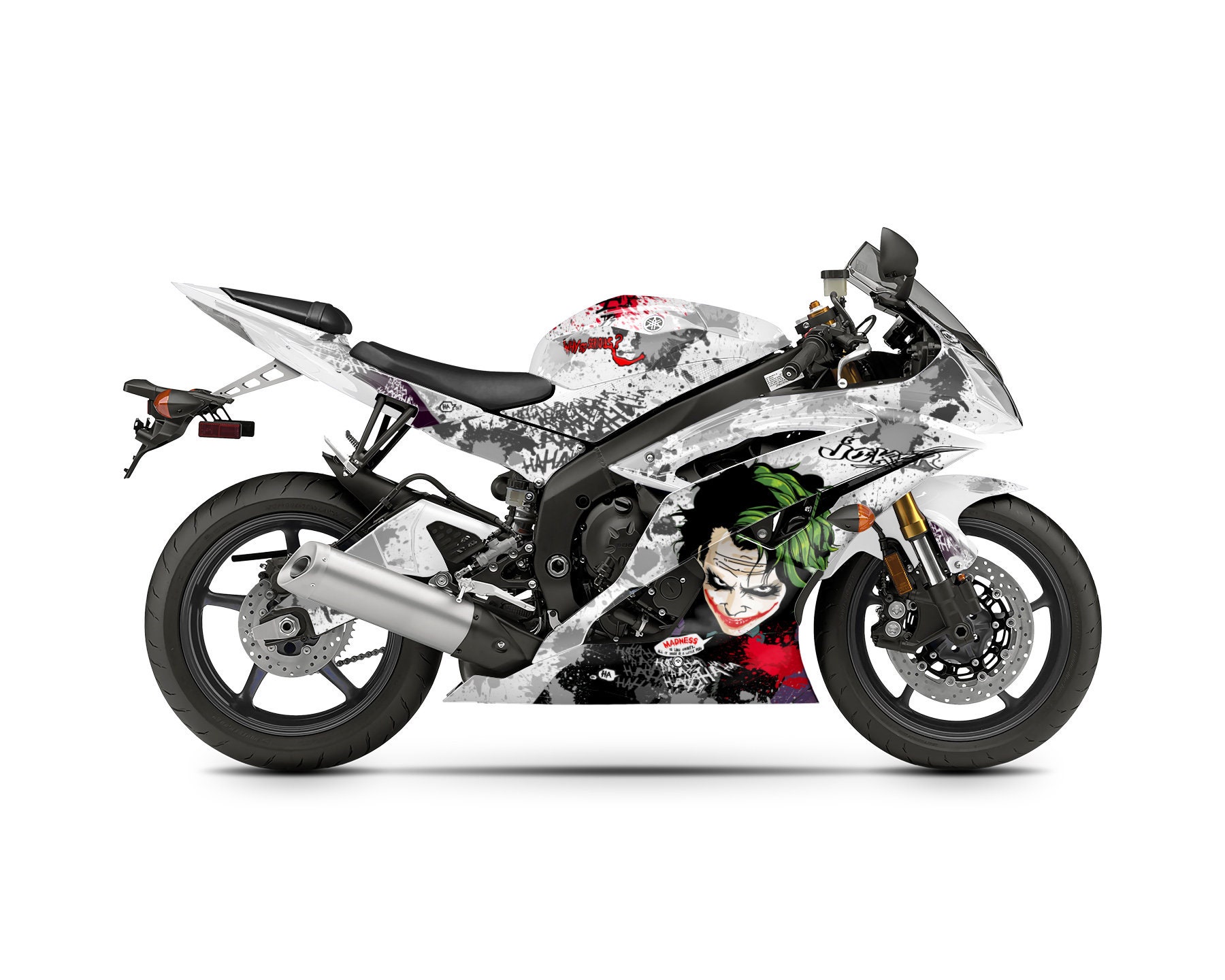 Graphic Kit for Yamaha R6 YZF-R6 2008-2021 "joker" Motorcycle Decals ...