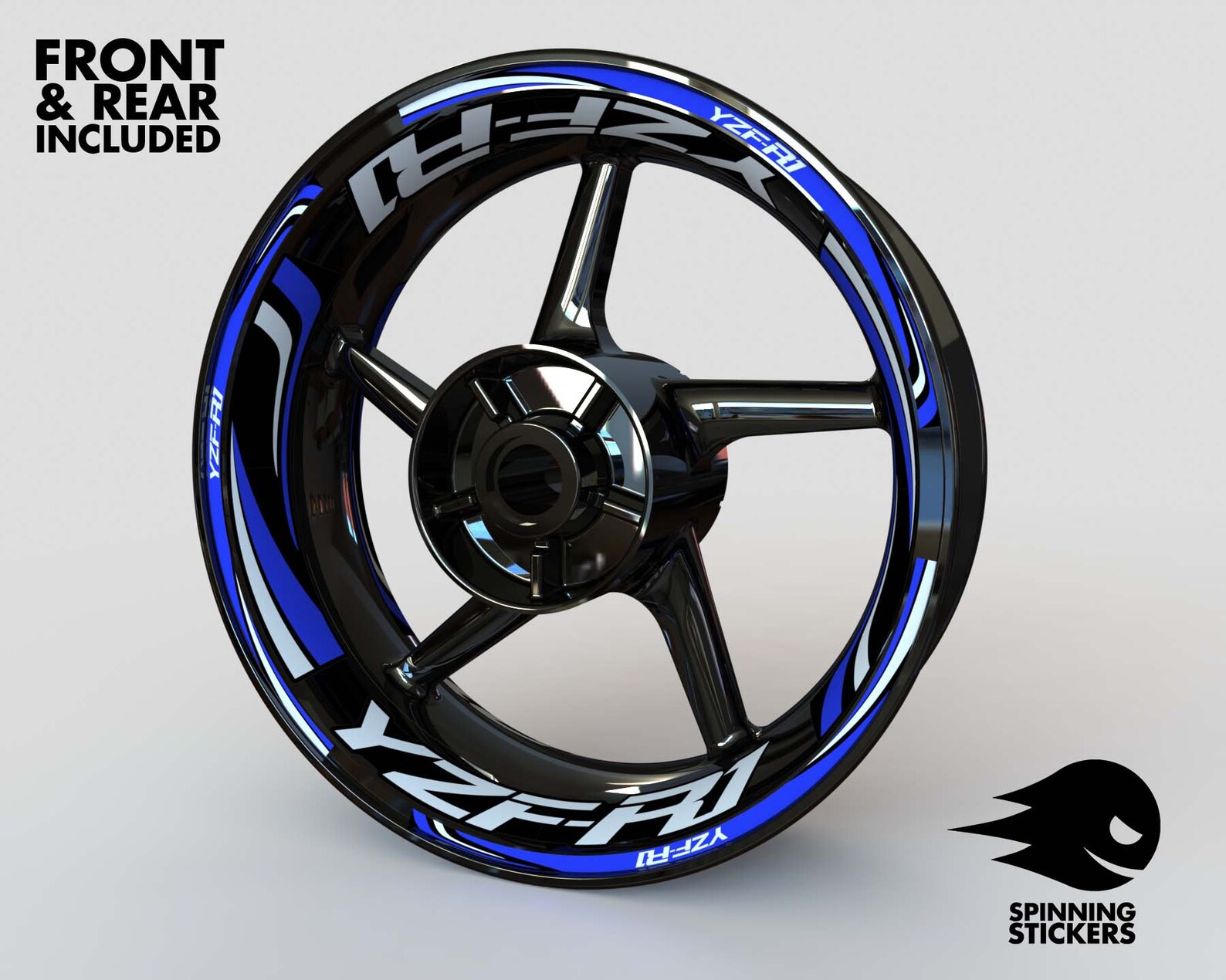 Wheel Stickers for Yamaha R1 YZF-R1 Rim Tape Motorcycle Decals Graphics ...