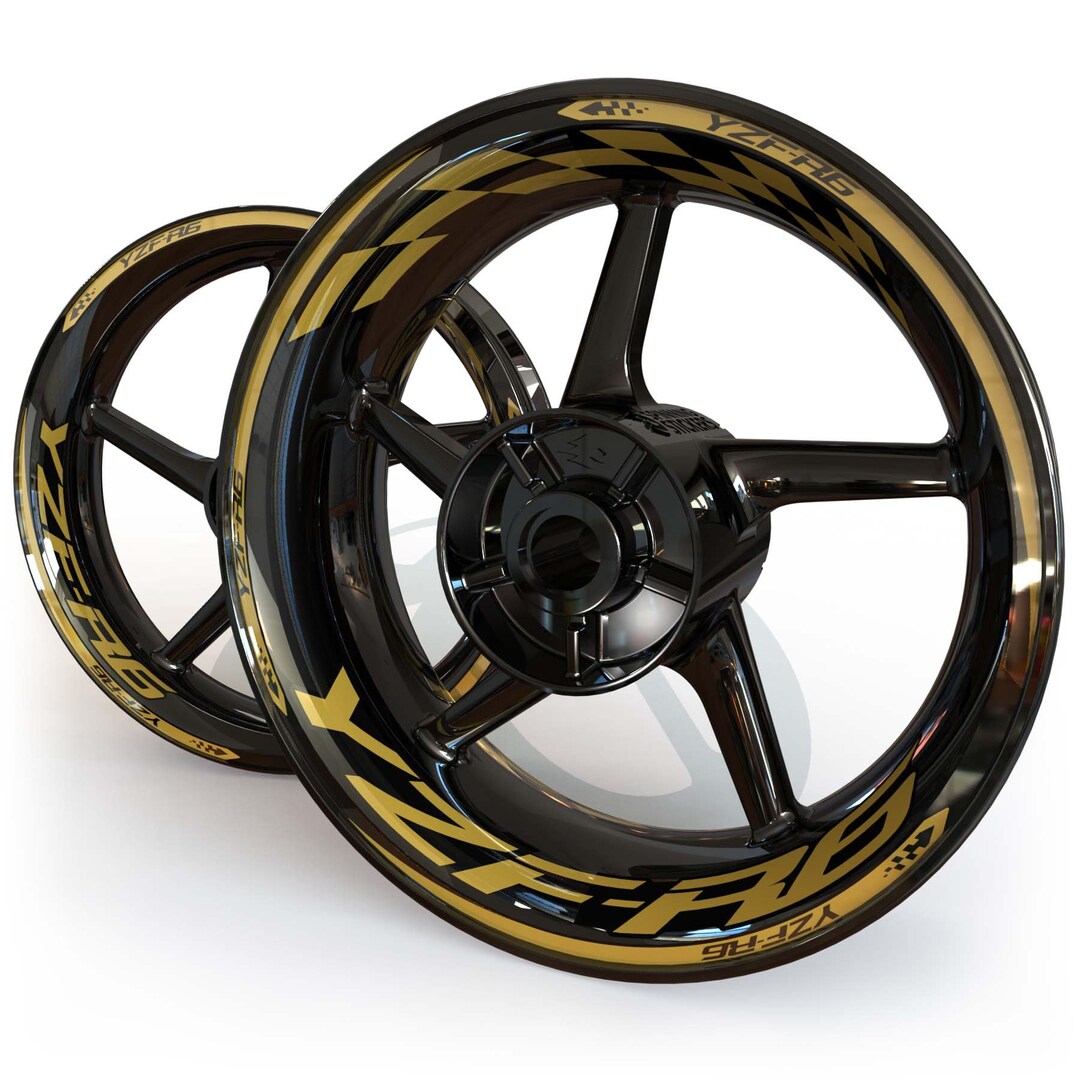 Wheel Stickers "checker" for Yamaha YZF-R6 Rim Stickers Decals Tape ...