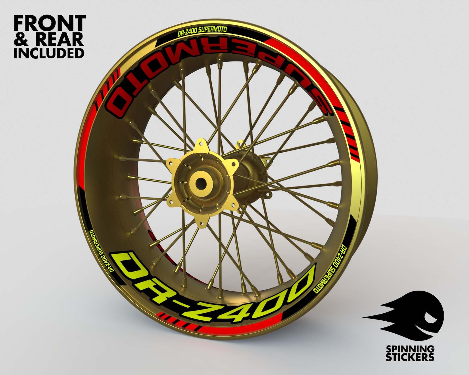 Wheel Stickers for Suzuki DR-Z 400 DRZ 400 SUPERMOTO Rim Tape Stripes ...