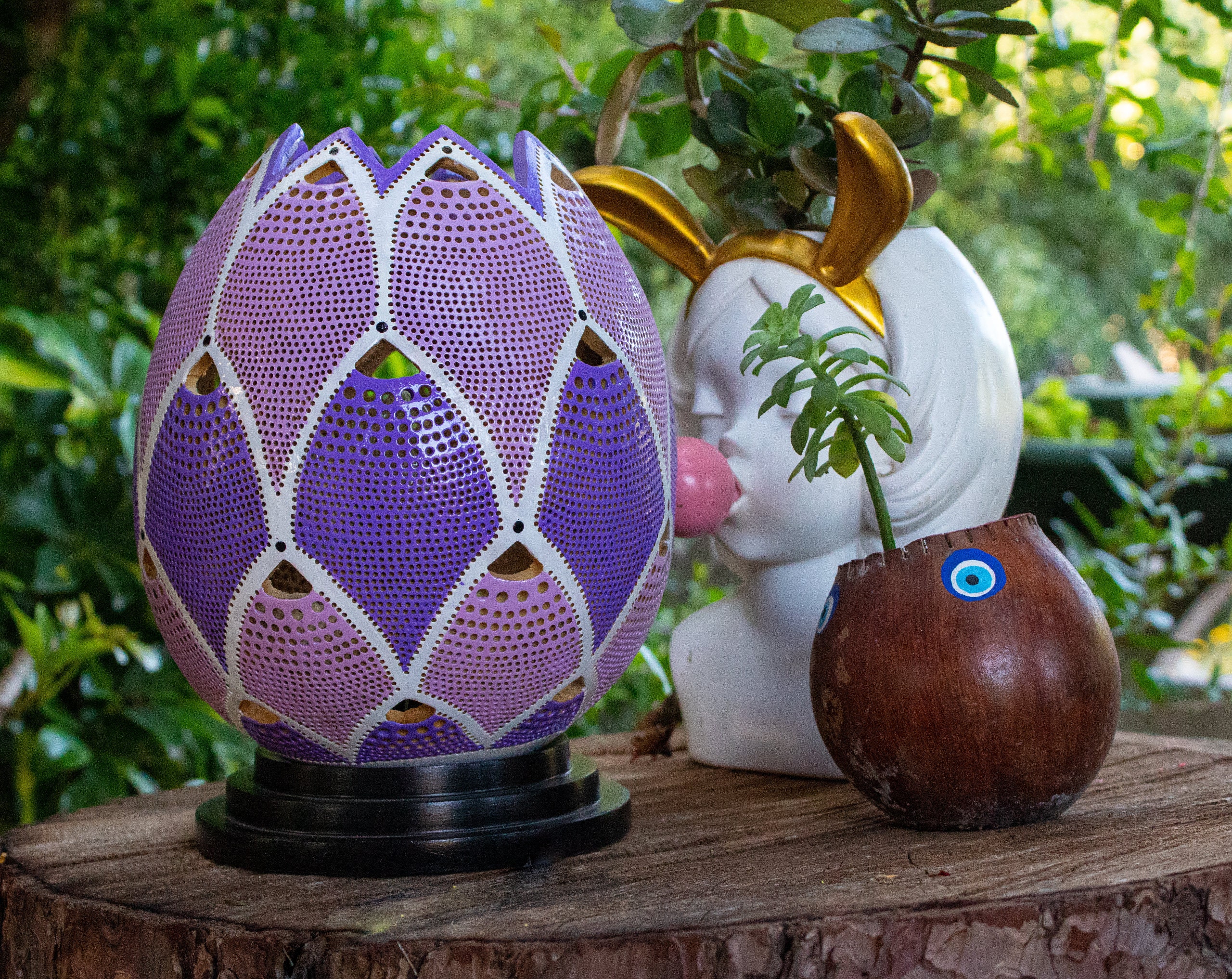 Cute Fairy Gourd Lamp, Lilac Turkish Calabash Lamp for Bedroom Bedside ...