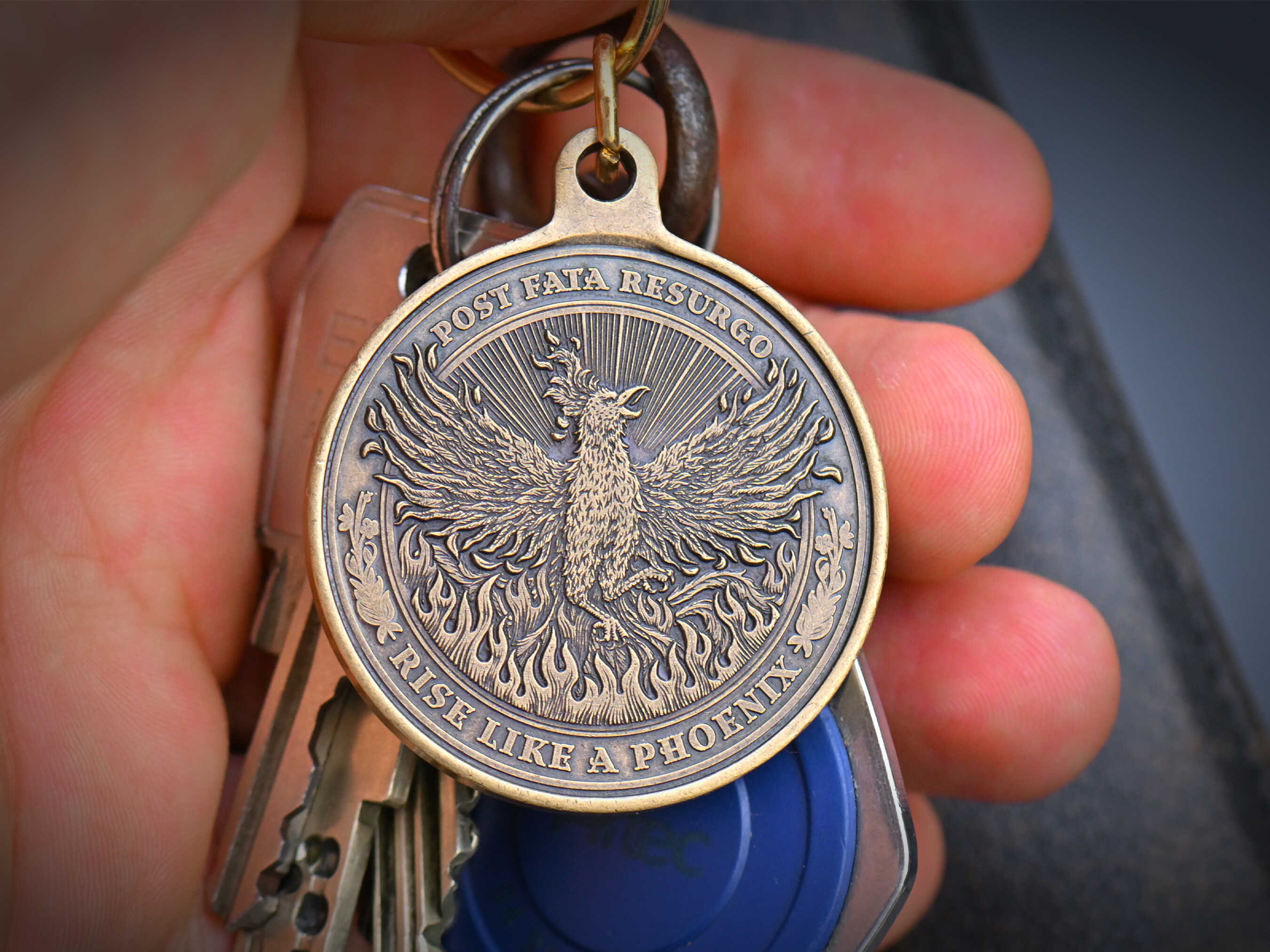 Phoenix Key Tag| Post Fata Resurgo | Rise Like a Phoenix | EDC Reminder ...