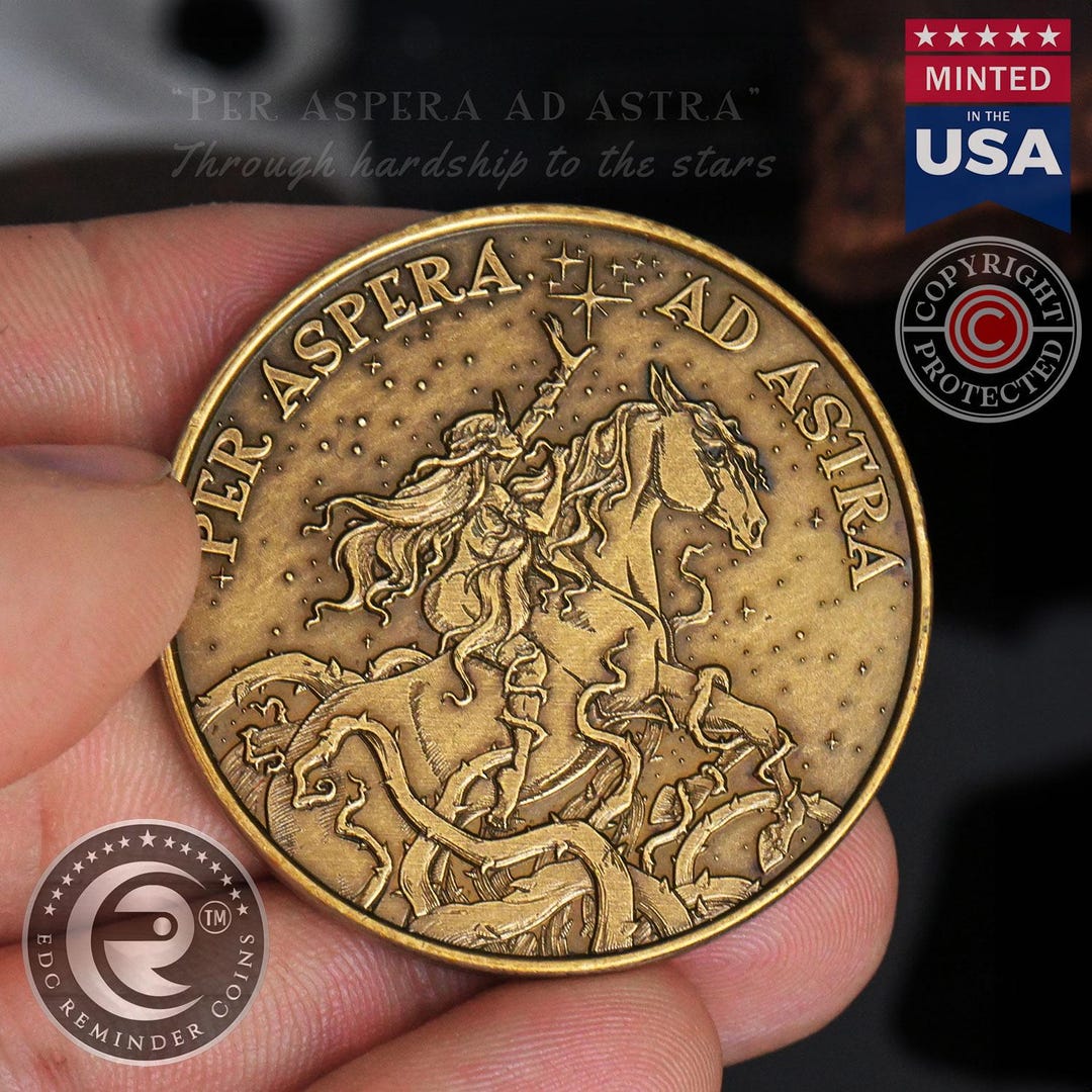 Per Aspera Ad Astra Coin | EDC Reminder Challenge Coin | Through the ...