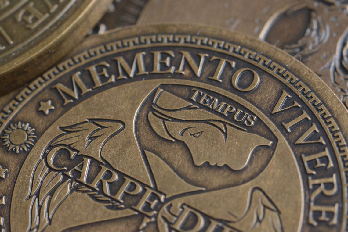 Carpe Diem Coin Daily Stoic Coin Memento Mori Bronze | Etsy