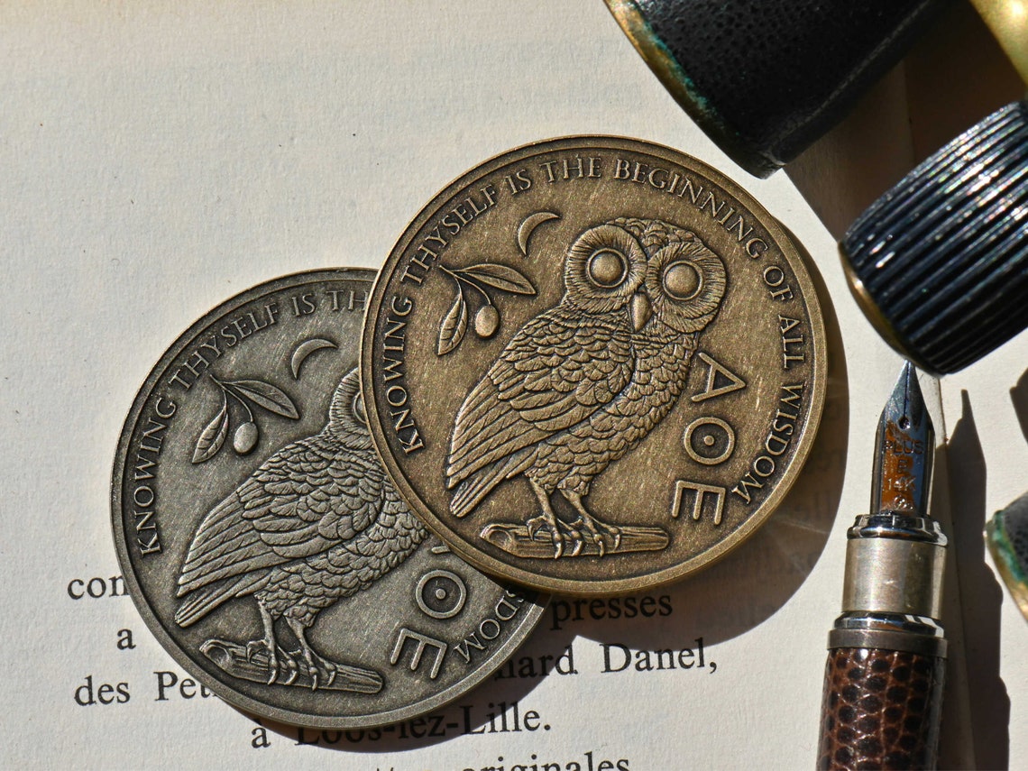 Know Thyself Coin | EDC Reminder Coins | Brass Challenge Coins | Daily ...