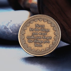 Gratitude Coin | EDC Reminder Coin Gift Best Friend | Grateful Self ...