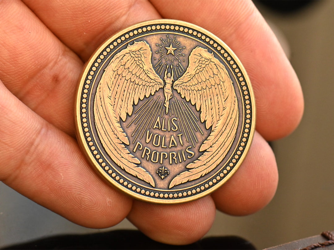 Alis Volat Propriis Coin EDC Reminder Coins She Flies With Her Own ...