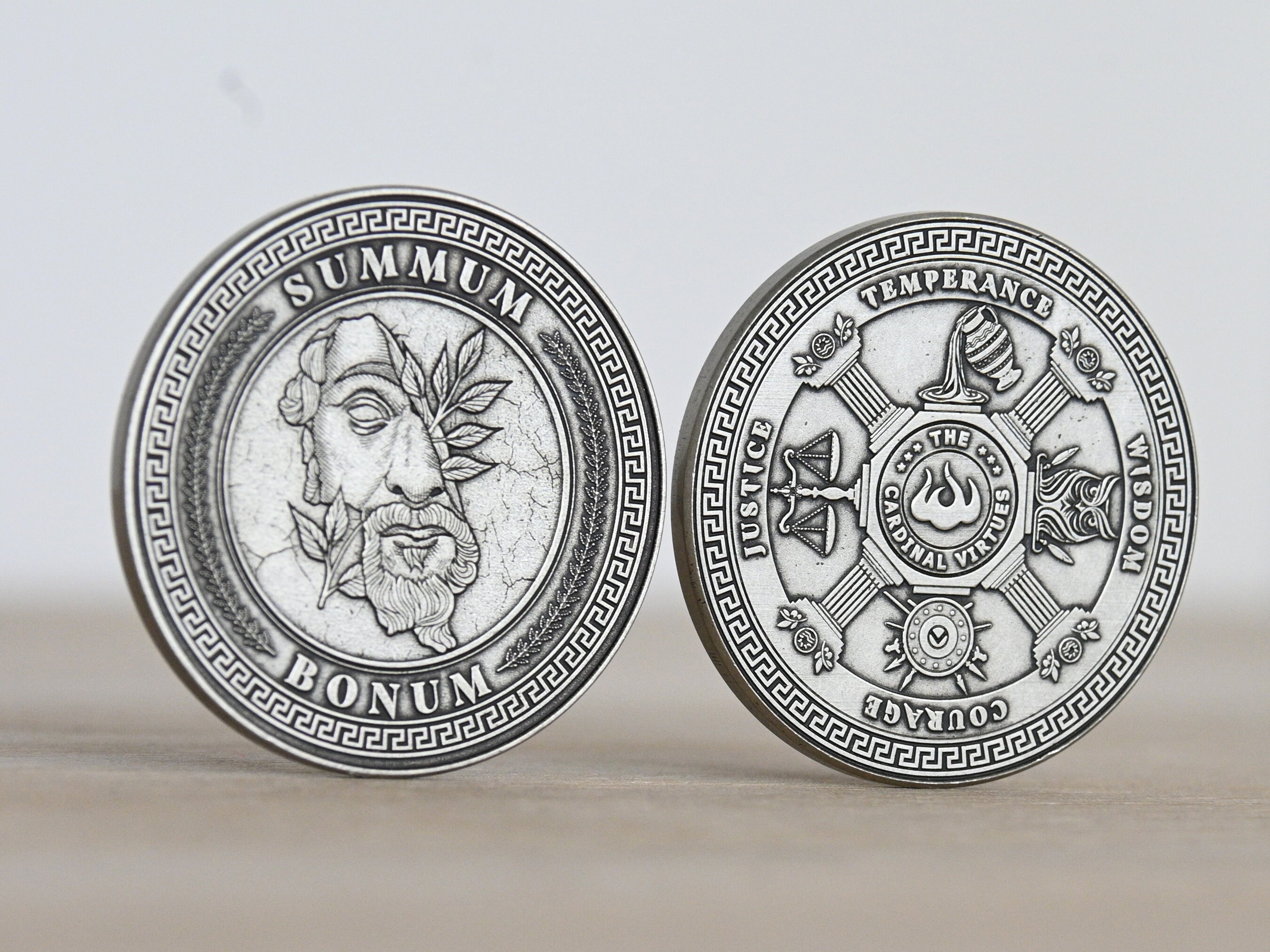 Stoic Virtues Coin Stoicism Stoic Philosophy Dailystoic - Etsy Hong Kong