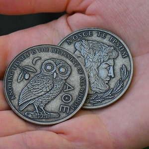 Know Thyself Coin EDC Reminder Coins Daily Stoic Quote Socrates Coin ...