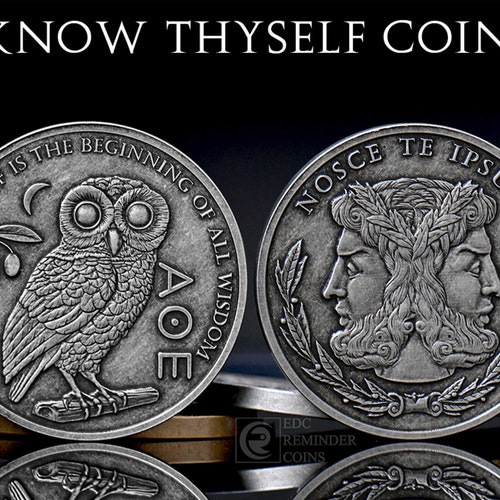 Know Thyself Coin EDC Reminder Coins Daily Stoic Quote - Etsy