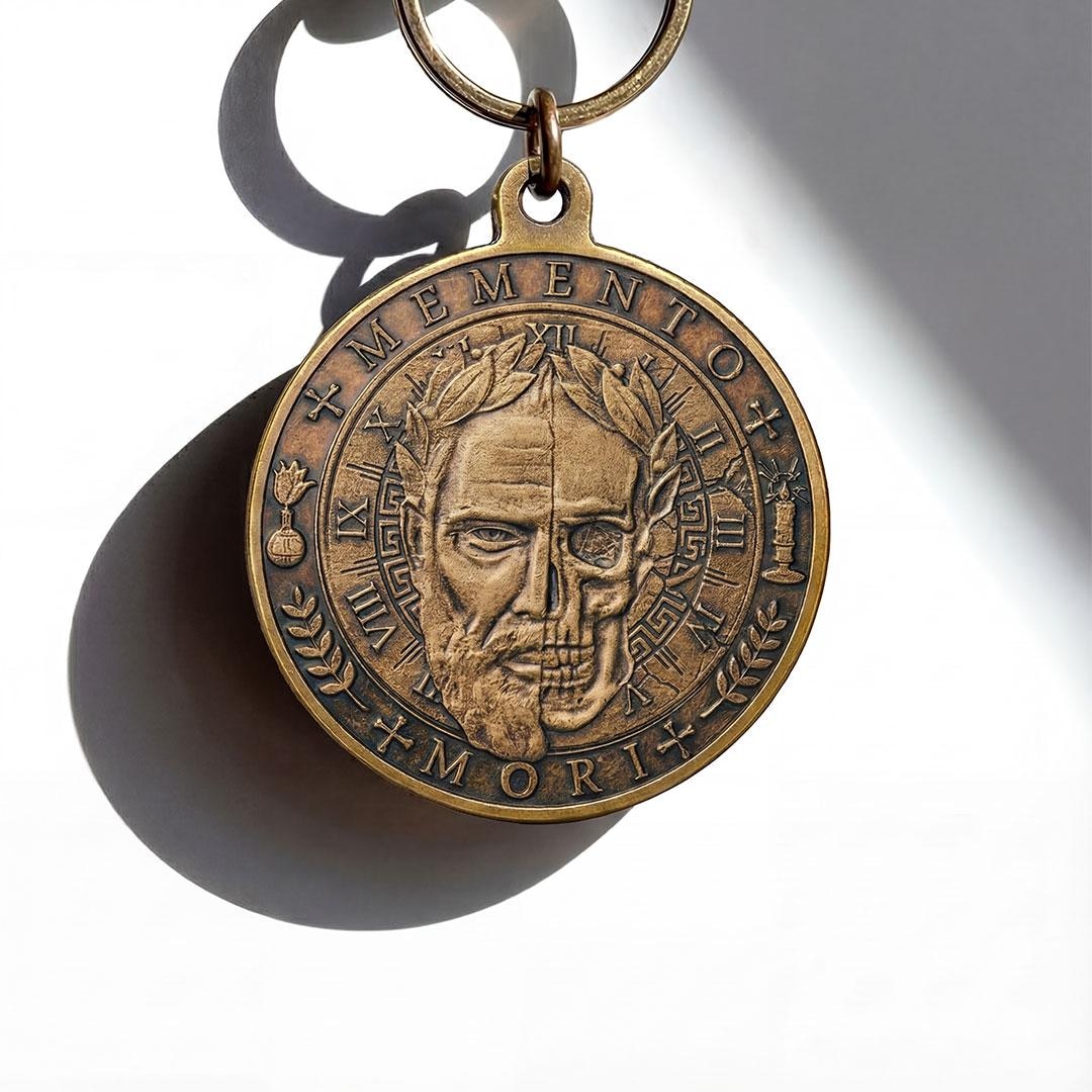 Memento Mori Key Tag: Antique Bronze Skull, Stoic Reminder - Etsy