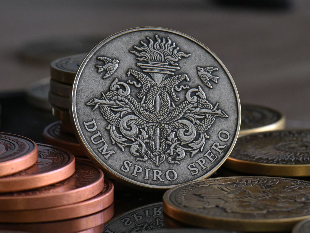 Dum Spiro Spero Coin EDC Reminder Coins Hope Challenge Coin Medallion ...