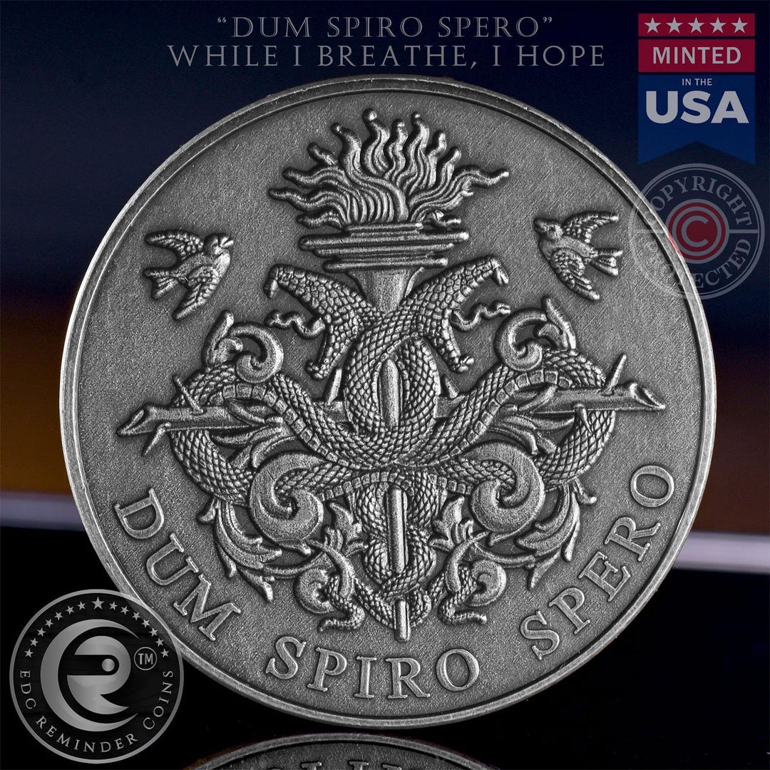 Dum Spiro Spero Coin | EDC Reminder Coins | Hope | Challenge Coin ...