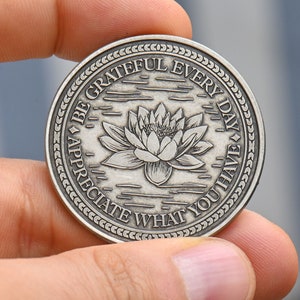 Gratitude Coin EDC Reminder Coin Gift Best Friend Grateful Motivation ...