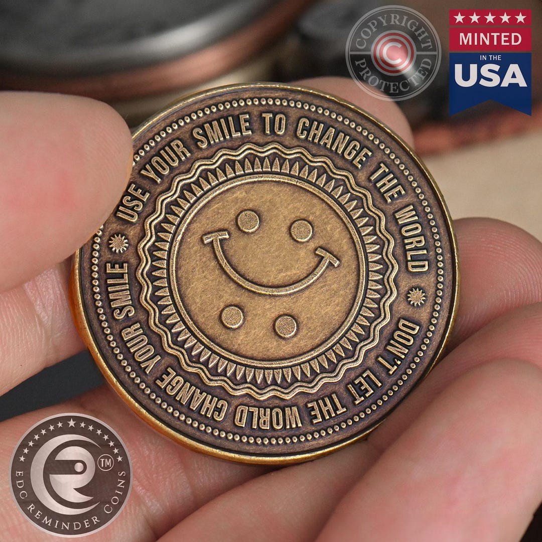 Smile Coin | EDC Coin | Happy Coin | Happiness | Daily Reminder ...