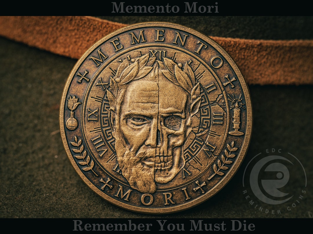Memento Mori Coin EDC Reminder Coins Daily Stoic Quote Mindset Coin ...
