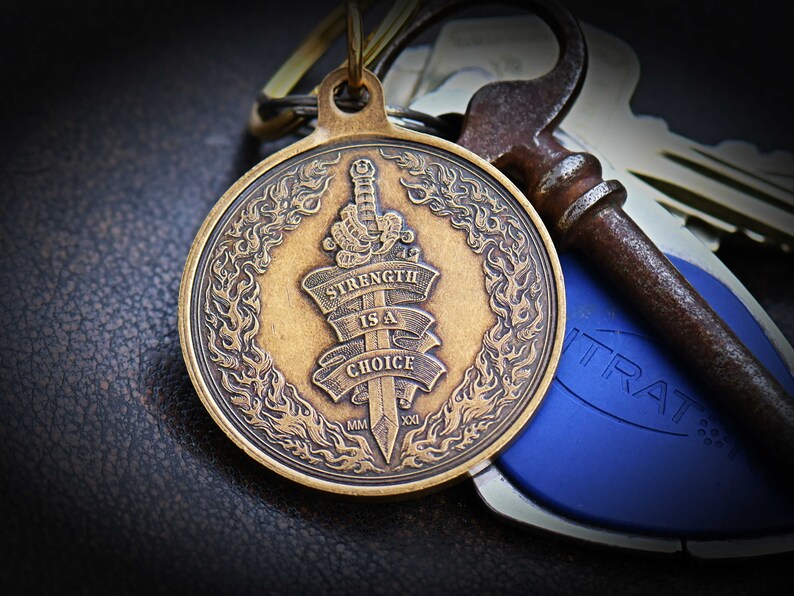 Phoenix Key Tag Post Fata Resurgo Rise Like a Phoenix EDC - Etsy