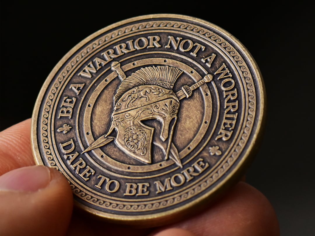 Warrior Mindset Coin EDC Reminder Coin Spartan Military Challenge Coin ...