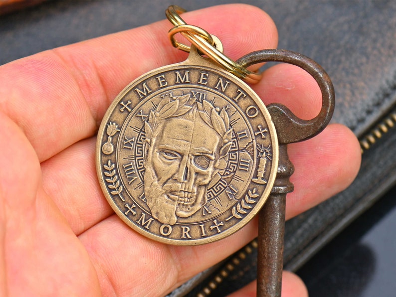 Memento Mori Key Tag Memento Mori Skull Worry EDC Coin - Etsy