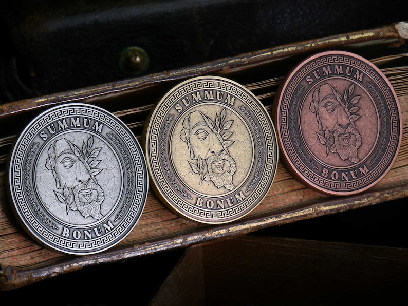 Stoic Virtues Coin Stoicism Philosophy Stoic Philosophy - Etsy
