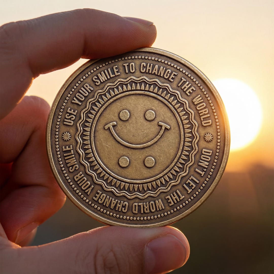 Smile Coin | EDC Coin | Happy Coin | Happiness | Daily Reminder ...