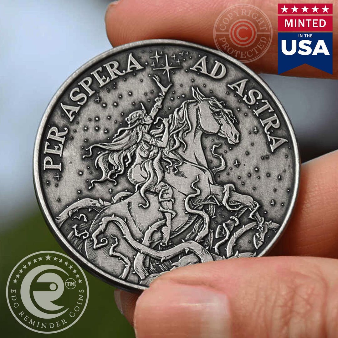 Per Aspera Ad Astra Coin | EDC Reminder Challenge Coin | Through the ...