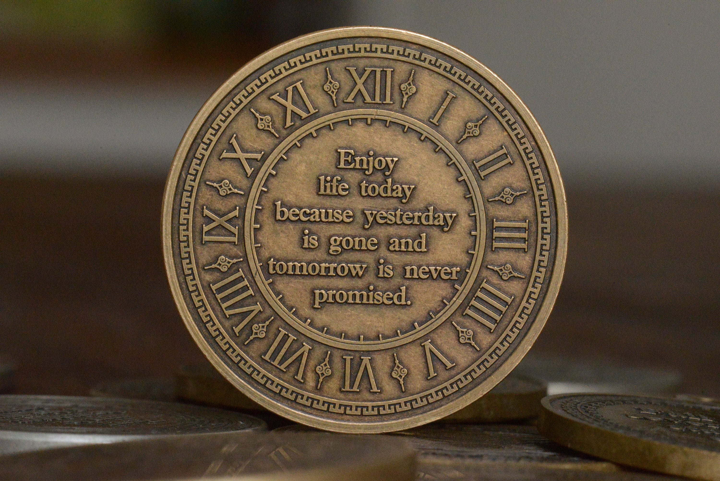 Carpe Diem Coin Daily Stoic Coin Memento Mori Bronze | Etsy