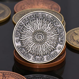 Dum Spiro Spero Coin EDC Reminder Coins Hope Challenge Coin Medallion ...