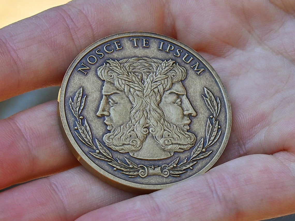 Know Thyself Coin | EDC Reminder Coins | Brass Challenge Coins | Daily ...