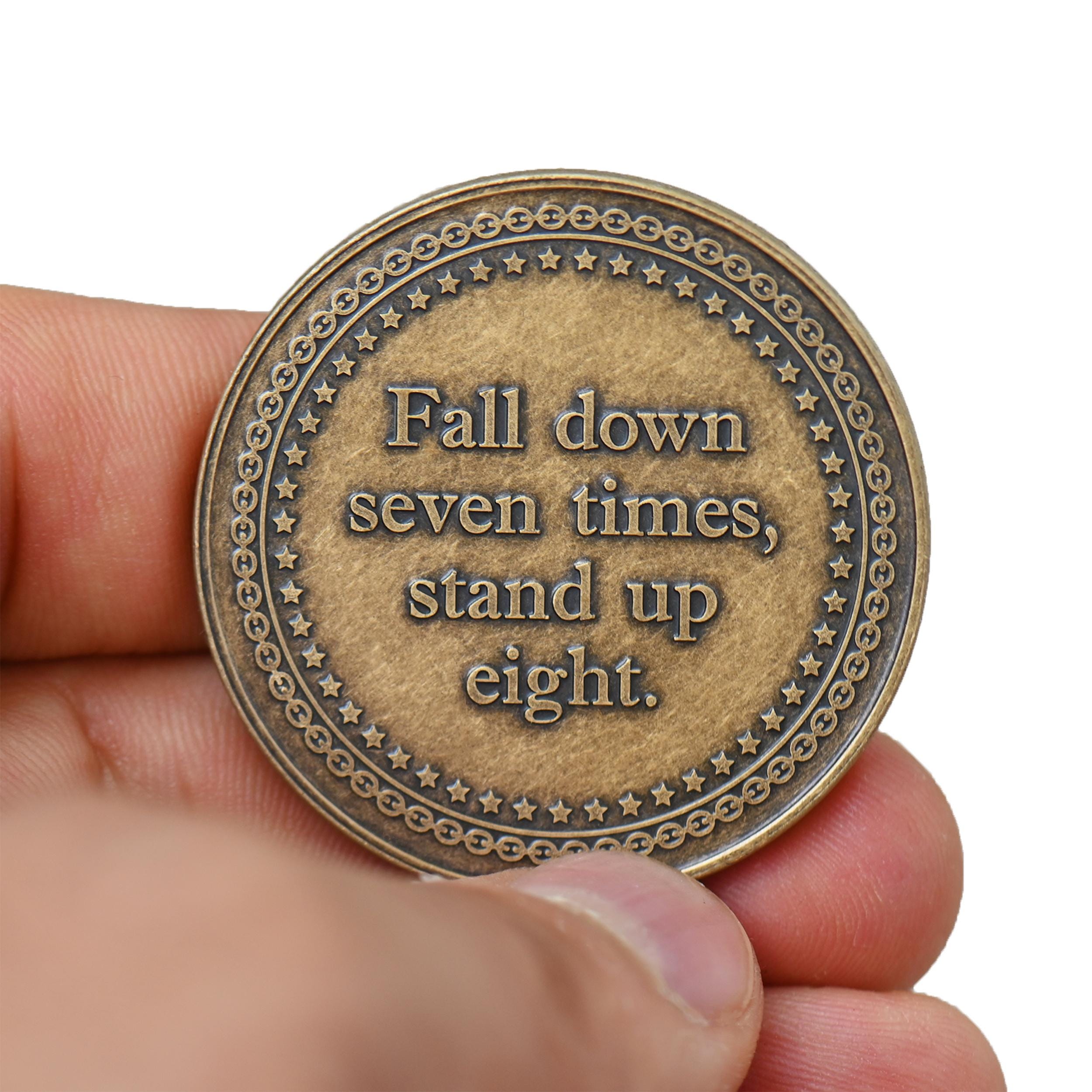 Never Give up Coin | EDC Reminder Coins | Daily Motivation Quote ...