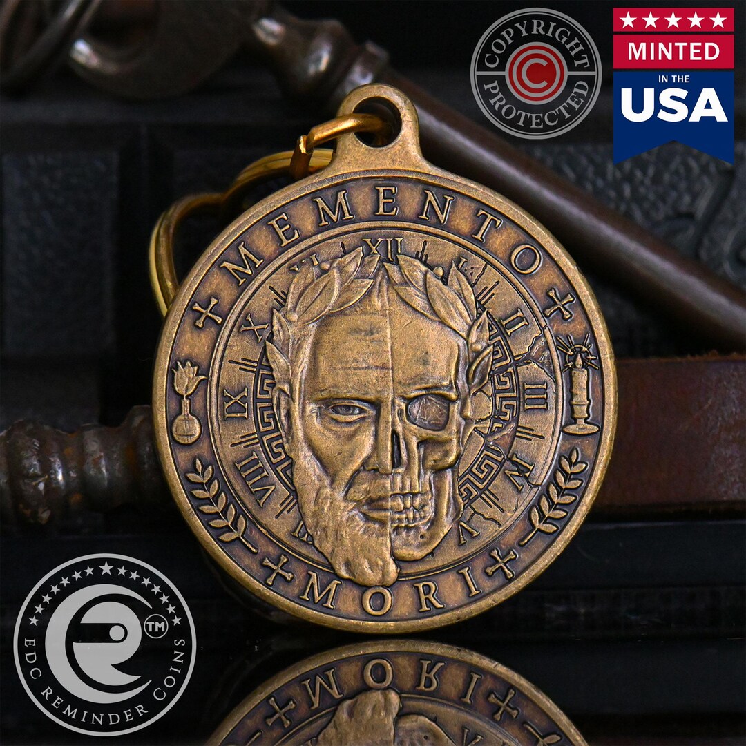 Memento Mori Key Tag Memento Mori Skull Worry EDC Coin Daily Stoic ...