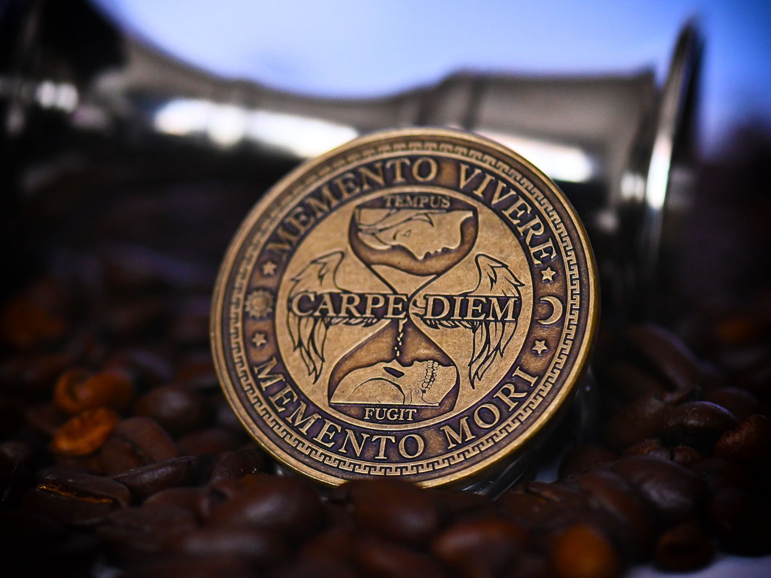 Carpe Diem Coin | Daily Stoic Coin | Memento Mori Bronze Challenge Coin ...
