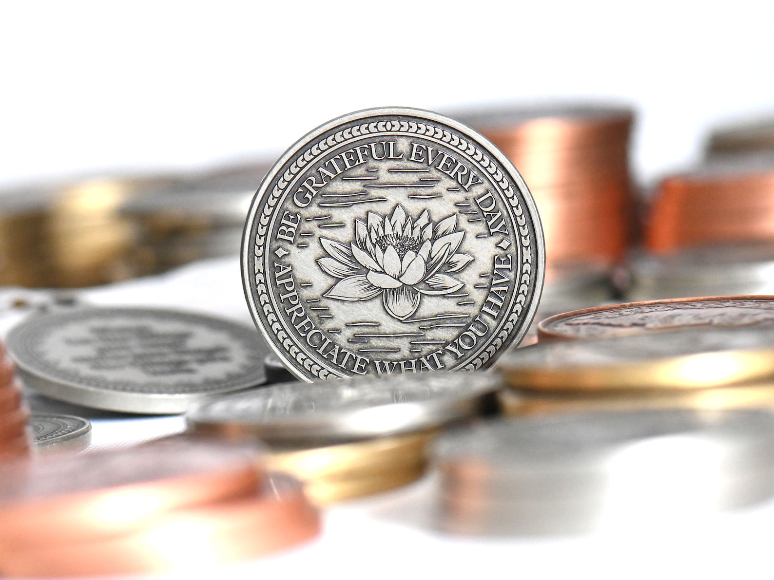 Gratitude Coin | EDC Reminder Coin Gift Best Friend | Grateful ...