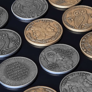 Know Thyself Coin EDC Reminder Coins Daily Stoic Quote Socrates Coin ...