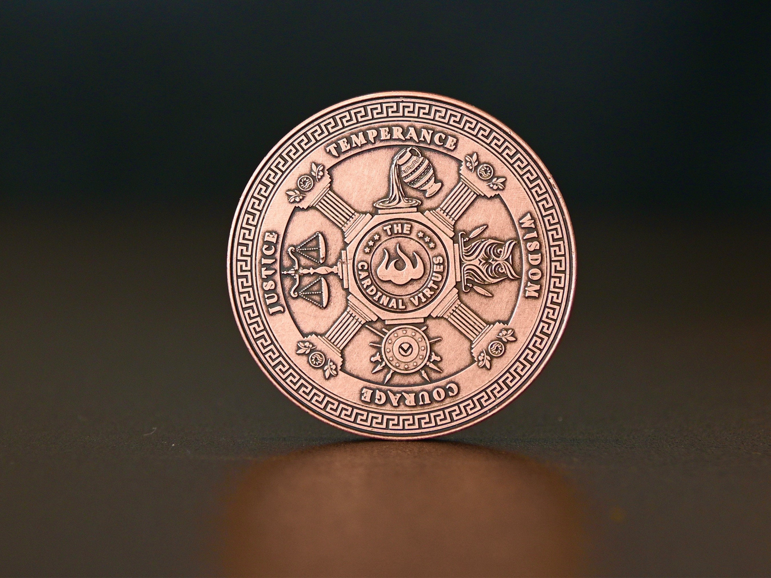 Stoic Virtues Coin Stoicism Philosophy Stoic Philosophy | Etsy