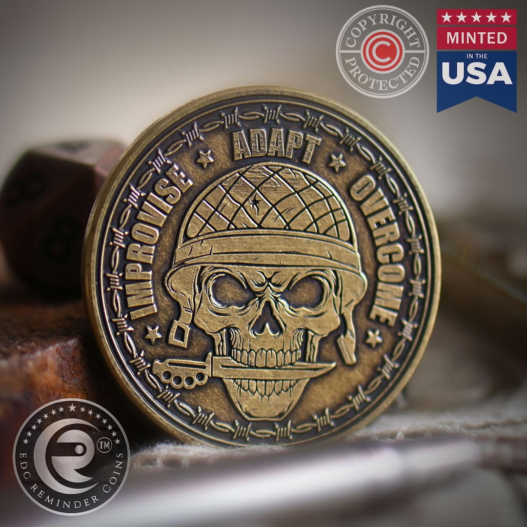 Improvise Adapt Overcome Coin | EDC Reminder Coins | Everyday Carry ...