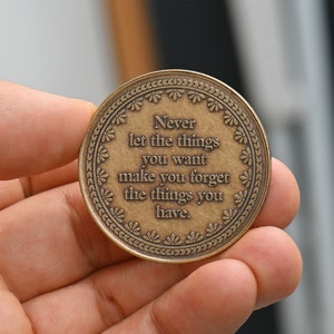 Gratitude Coin | EDC Reminder Coin Gift Best Friend | Grateful Self ...