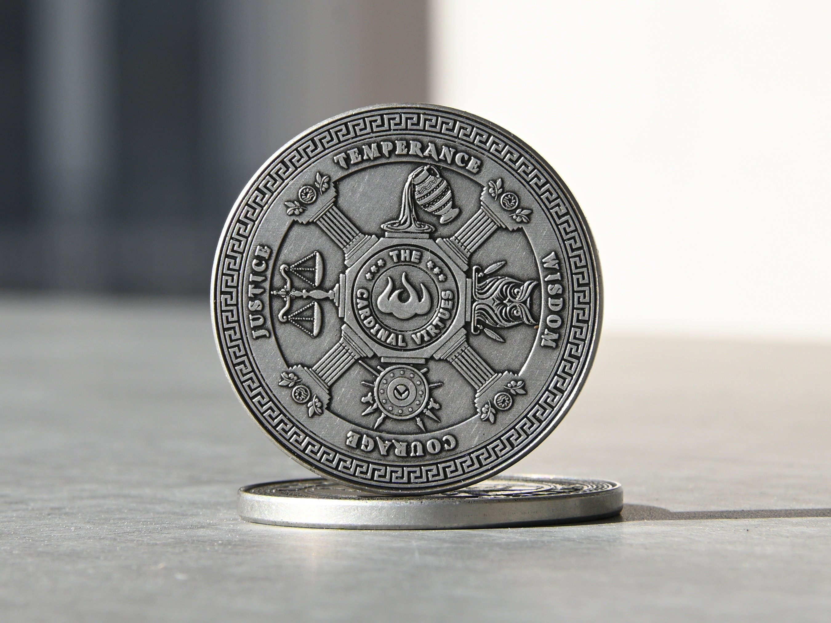 Stoic Virtues Coin Stoicism Stoic Philosophy Dailystoic - Etsy Hong Kong