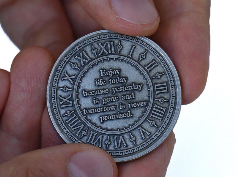 Carpe Diem Memento Mori Coin Medallion | Latin Daily Stoic Reminder ...