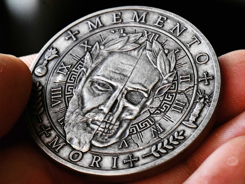 Memento Mori Coin Everyday Carry Skull Medallion EDC - Etsy Canada
