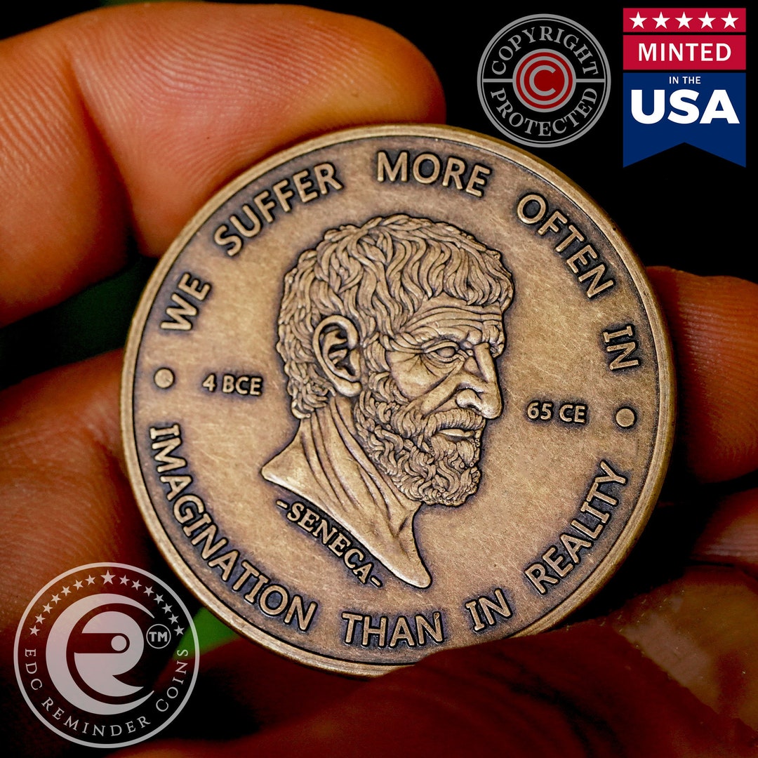 Seneca Coin | EDC Reminder Challenge Coin | Daily Stoic Inspirational ...