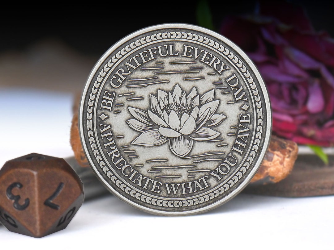 Gratitude Coin EDC Reminder Coin Gift Best Friend Grateful Motivation ...